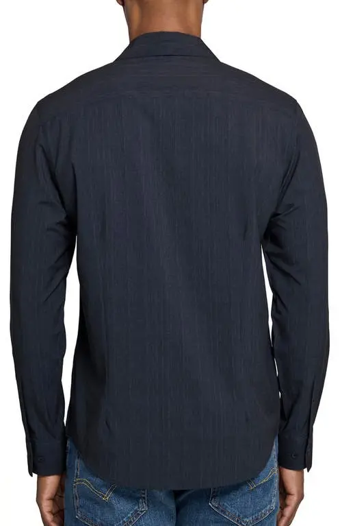 W.R.K Slim Fit Abstract Stripe Performance Button-up Shirt