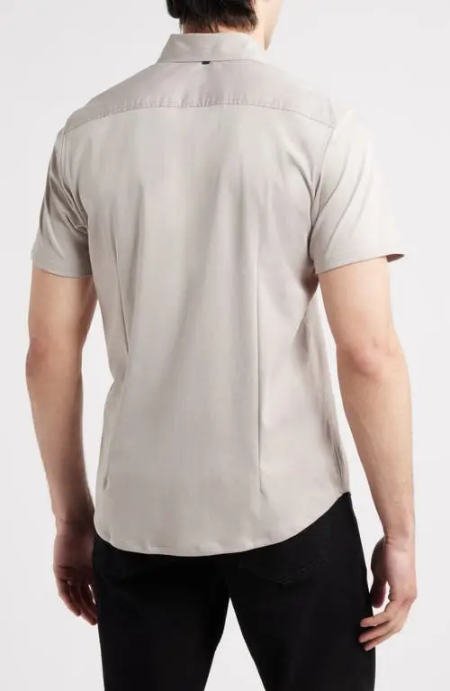 W.R.K Hudson Reworked Slim Fit Solid Short Sleeve Cotton Button-up Shirt