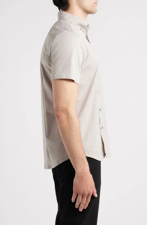 W.R.K Hudson Reworked Slim Fit Solid Short Sleeve Cotton Button-up Shirt