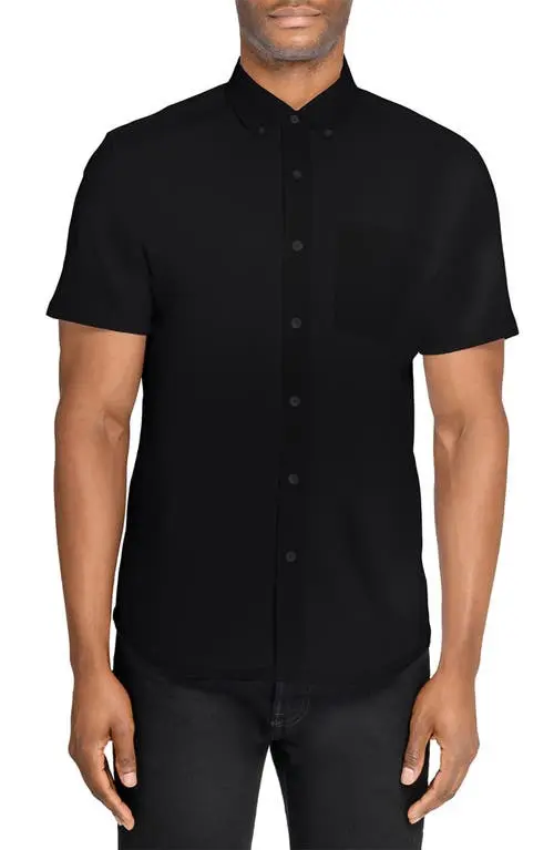 W.R.K Hudson Reworked Slim Fit Solid Short Sleeve Cotton Button-up Shirt