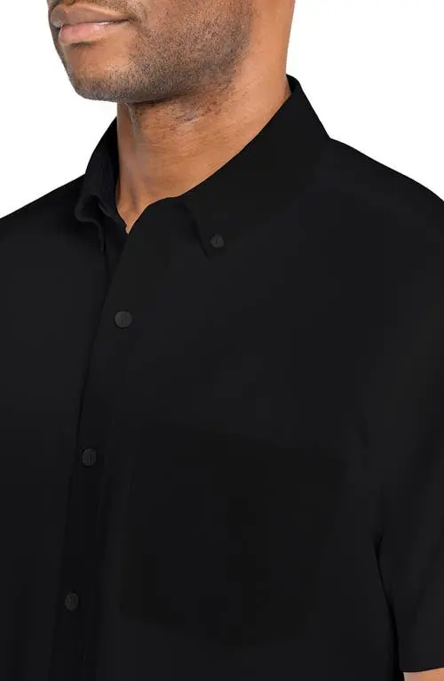 W.R.K Hudson Reworked Slim Fit Solid Short Sleeve Cotton Button-up Shirt