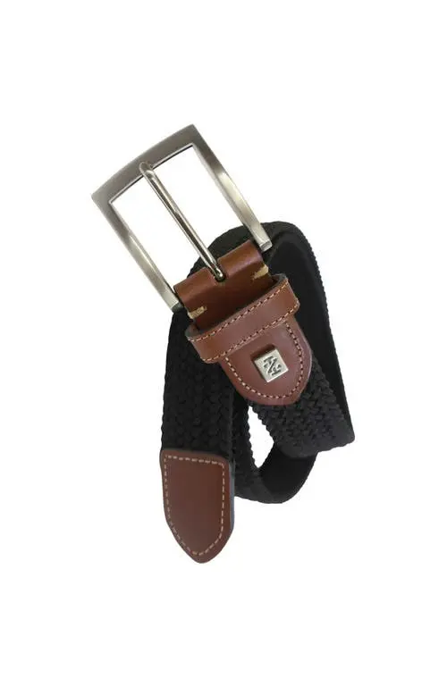 IZOD Stretch Braid Belt With Full Grain Leather Tips
