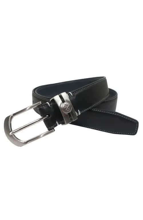 IZOD Golf Stretch Comfort Leather Belt With Metal Keeper - Black
