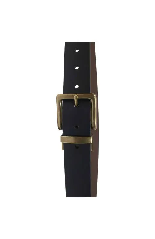 IZOD Reversible Cut Edge Leather Belt With Old English Brass Buckle