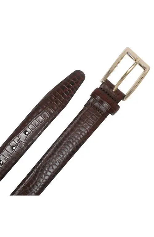 Brooks Brothers Crocodile Embossed Leather Belt