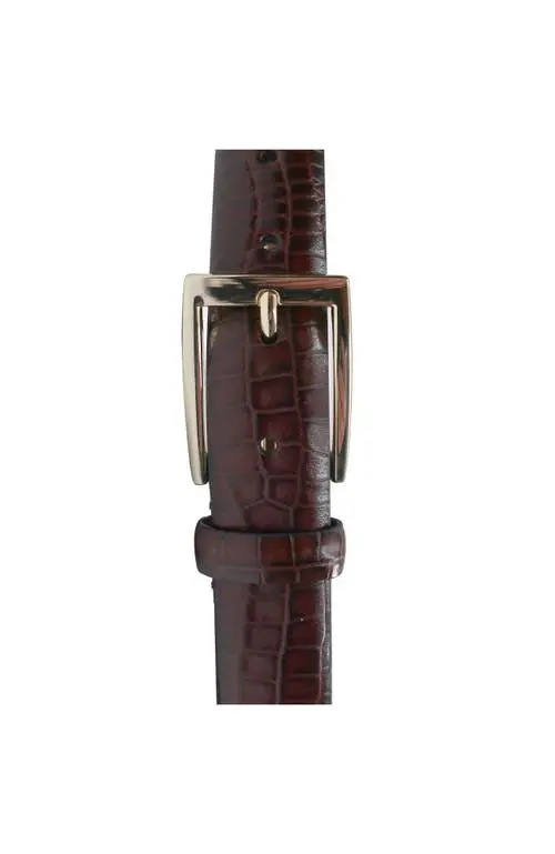 Brooks Brothers Crocodile Embossed Leather Belt