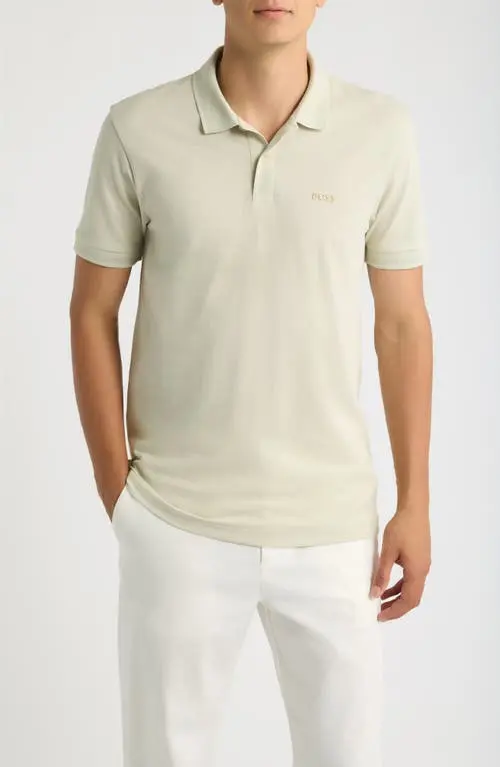 BOSS Pio Piqué Pima Cotton Polo - Light Beige