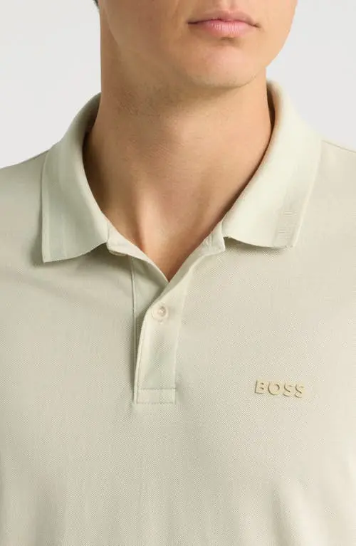 BOSS Pio Piqué Pima Cotton Polo - Light Beige