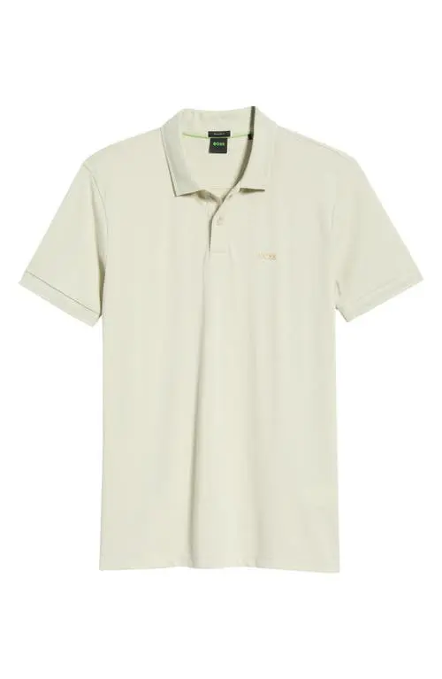 BOSS Pio Piqué Pima Cotton Polo - Light Beige