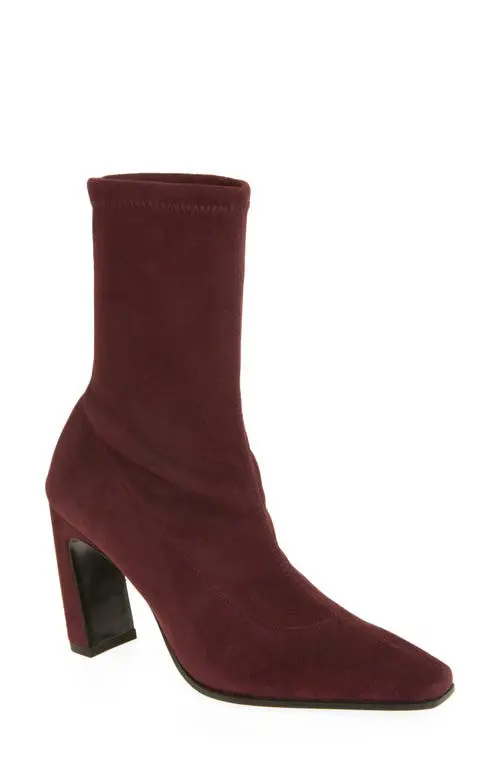 STUART WEITZMAN Stassi Stretch Leather Bootie - Boysenberry