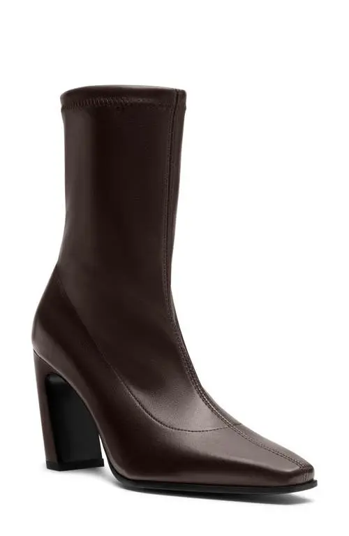 STUART WEITZMAN Stassi Stretch Leather Bootie - Midnight Espresso