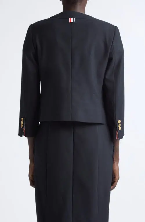 Thom Browne Wool Cardigan Jacket - Navy