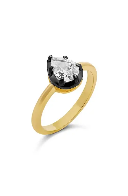 SHYMI Pear Cut Cubic Zirconia Solitaire Ring