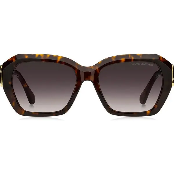 Marc Jacobs 55mm Square Geomatric Sunglasses - Havana/burgundy