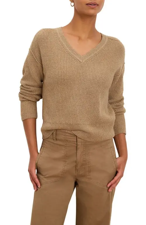 NIC+ZOE Cozy Cottage V-neck Sweater - Oak