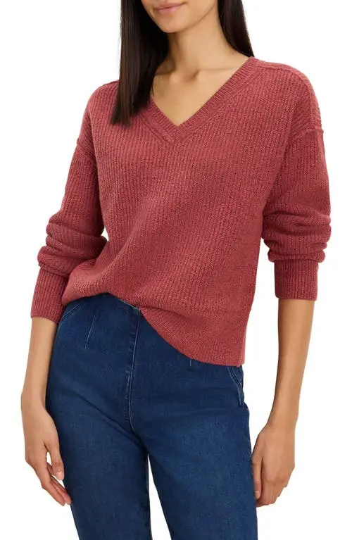 NIC+ZOE Cozy Cottage V-neck Sweater - Spice