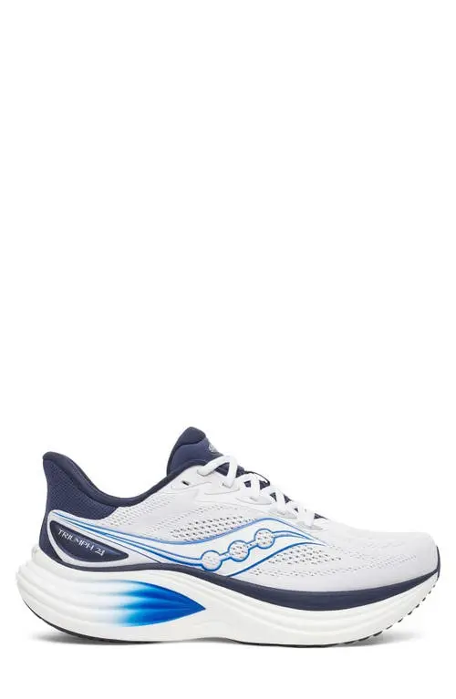 Saucony Triumph 24 Running Shoe - White/naval