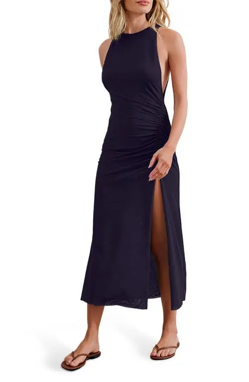 VIX PAULA HERMANNY Getty Ruched Cover-up Maxi Dress - Blue Ocean