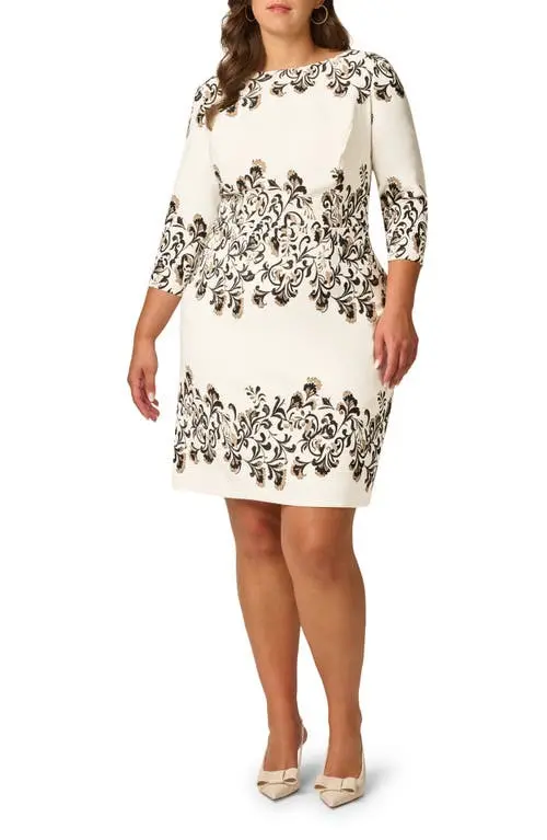 Adrianna Papell Placement Print Sheath Dress