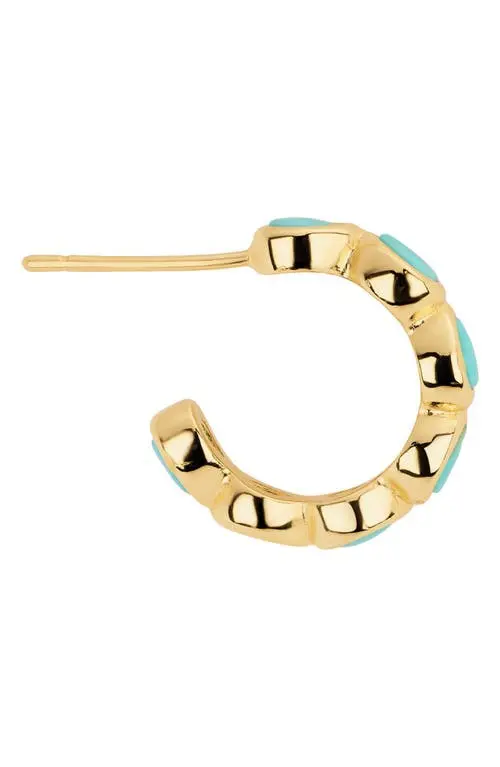 ATHRA LUXE Multi Shape Turquoise Huggie Hoop Earrings