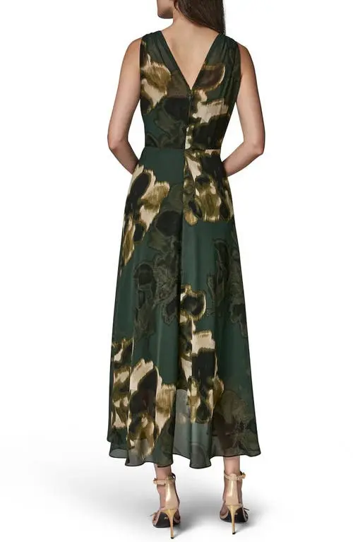 Donna Karan New York Sleeveless Floral Faux Wrap Dress