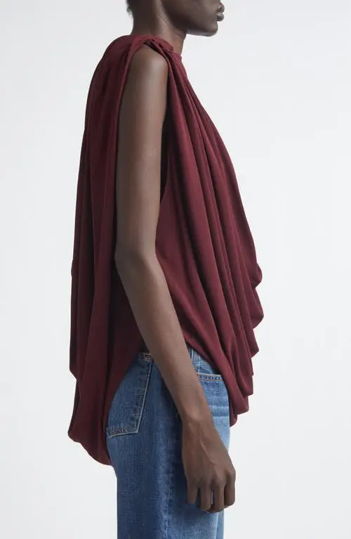 Brandon Maxwell Astor Draped Jersey Top