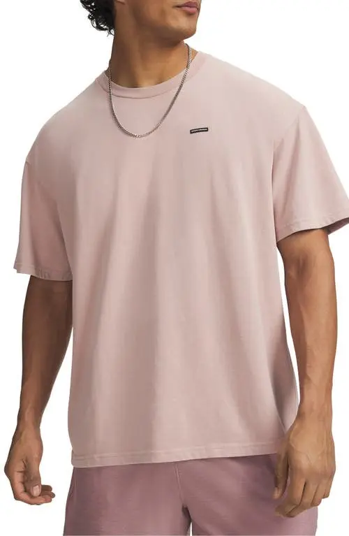 Under Armour Heavyweight Oversized Washed T-shirt - Bashful Pink/black