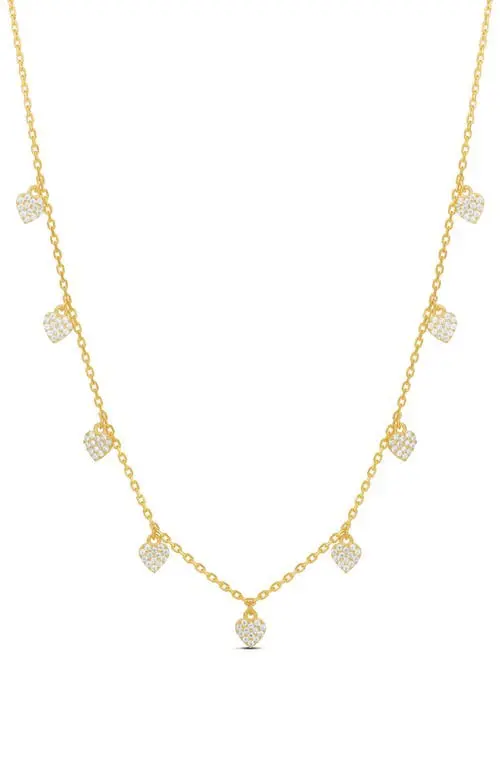 SHYMI Pavé Heart Drop Necklace - Gold