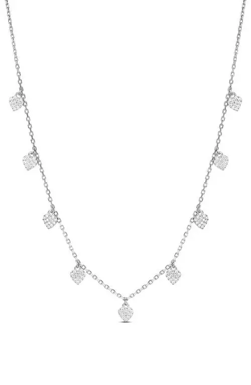SHYMI Pavé Heart Drop Necklace - Silver