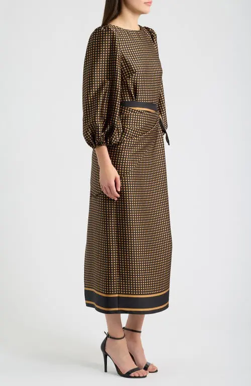 Eliza J Polka Dot Balloon Sleeve Maxi Dress