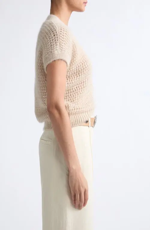 Eleventy Open Stitch Merino Wool & Silk Cardigan