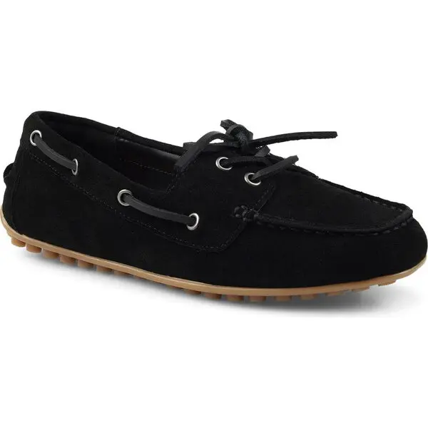 NATIONAL COMFORT Bandy Boat Shoe - Black Suede