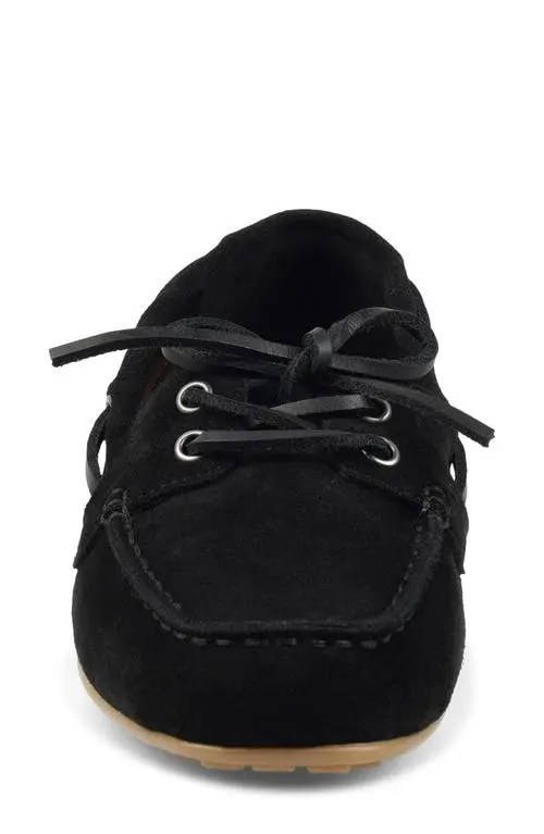 NATIONAL COMFORT Bandy Boat Shoe - Black Suede