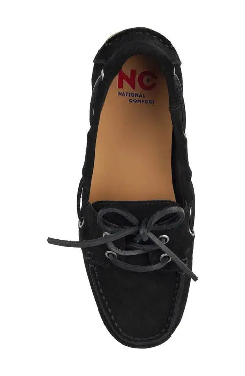 NATIONAL COMFORT Bandy Boat Shoe - Black Suede