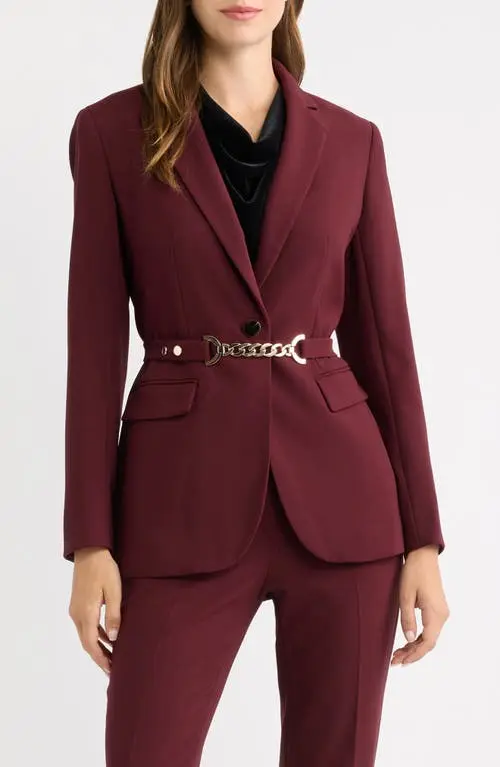 Anne Klein One-button Notch Collar Blazer - Barolo
