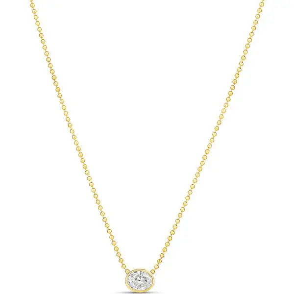 SHYMI 14k Plated Oval Pendant Necklace - Gold