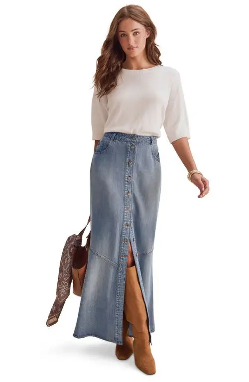 Splendid Lounge Denim Maxi Skirt
