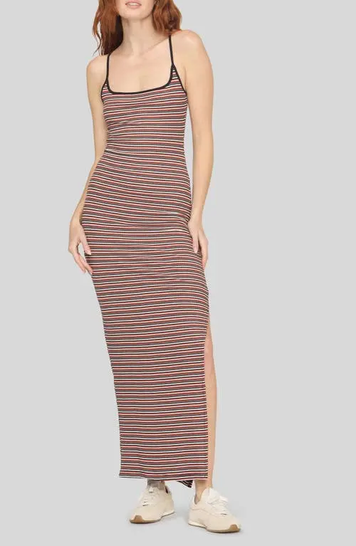 PROJECT SOCIAL T Rita Striped Rib Maxi Dress - Rust Combo