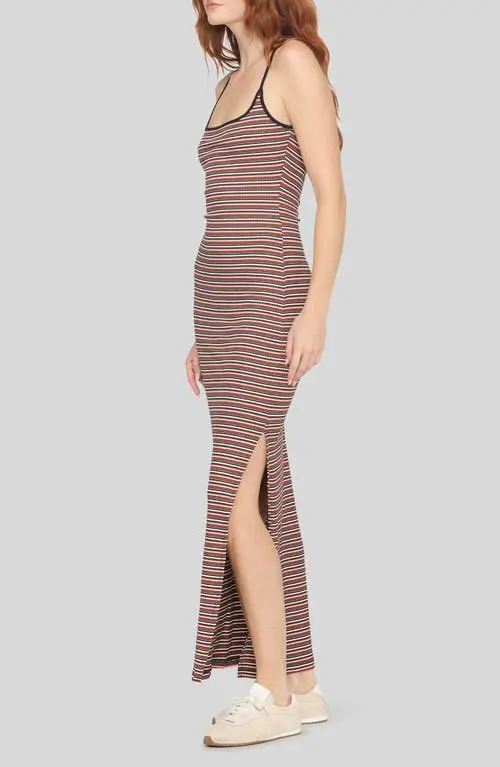 PROJECT SOCIAL T Rita Striped Rib Maxi Dress - Rust Combo