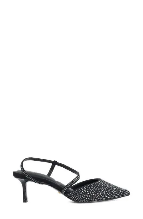 Dune London Charmed Embellished Pointed Toe Slingback Pumps
