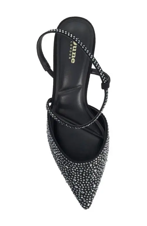 Dune London Charmed Embellished Pointed Toe Slingback Pumps