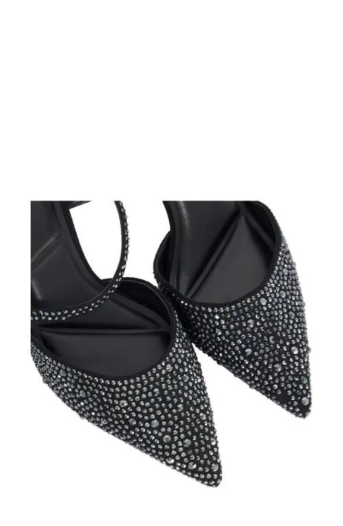 Dune London Charmed Embellished Pointed Toe Slingback Pumps