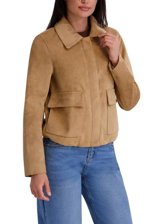 KENNETH COLE Faux Suede Jacket - Camel