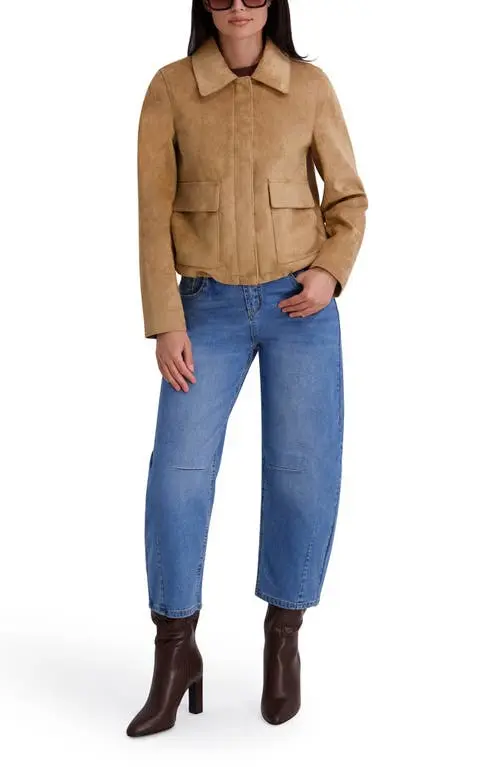 KENNETH COLE Faux Suede Jacket - Camel