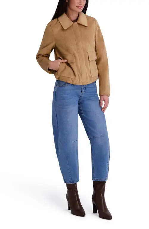 KENNETH COLE Faux Suede Jacket - Camel
