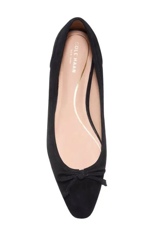 Cole Haan Paget Leather Ballet Flat - Black Suede