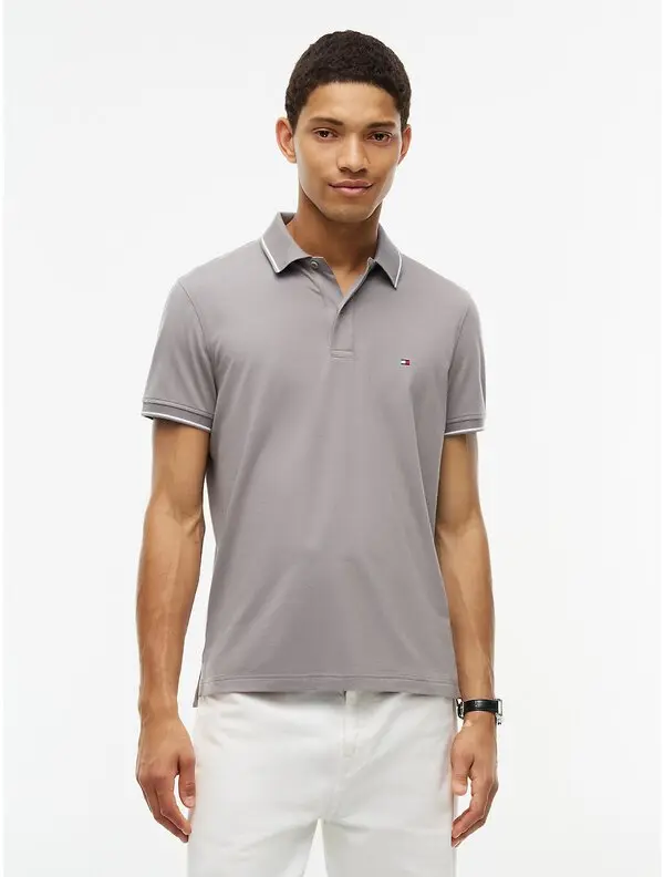Tommy Hilfiger Regular Fit Th Performance Jersey Polo - Grey Asphalt