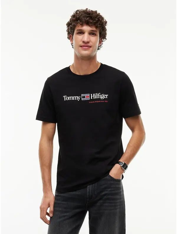 Tommy Hilfiger Hilfiger Flag Logo T-shirt - Black