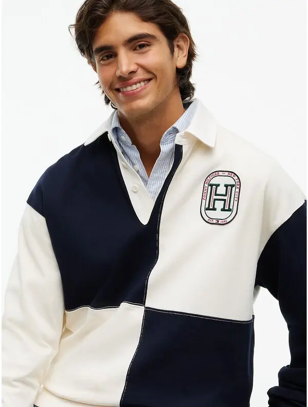 Tommy Hilfiger Varsity H-logo Colorblock Rugby Sweatshirt