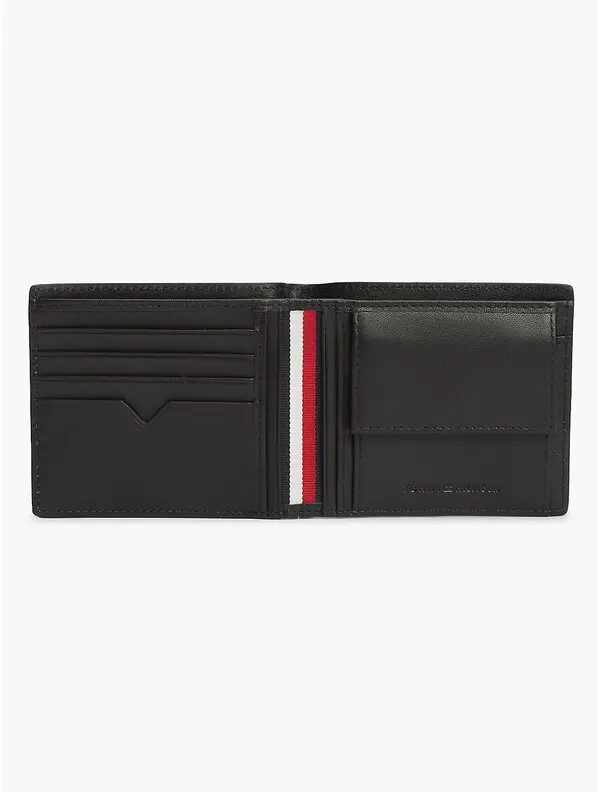Tommy Hilfiger Textured Leather Card & Coin Wallet